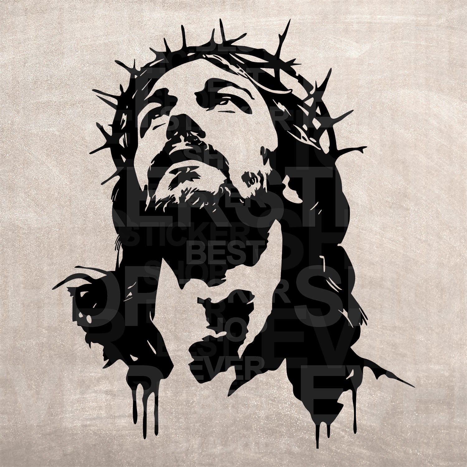 Jesus Stencil, Model Template Design Print, Digital Download Clipart ...