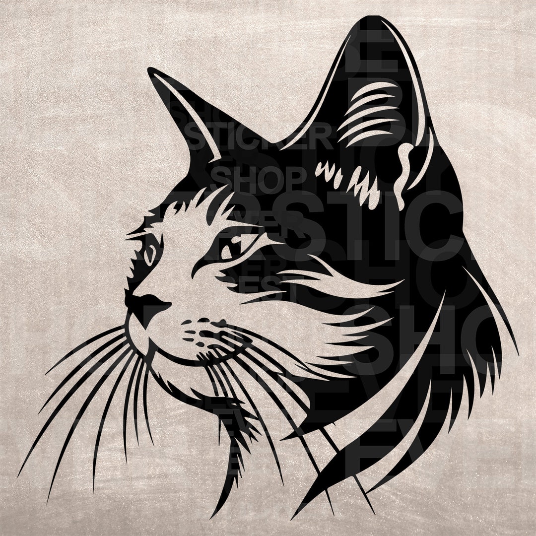 Cat Animal Kitten Pet Animal Stencil, Digital Download Clipart Graphic ...