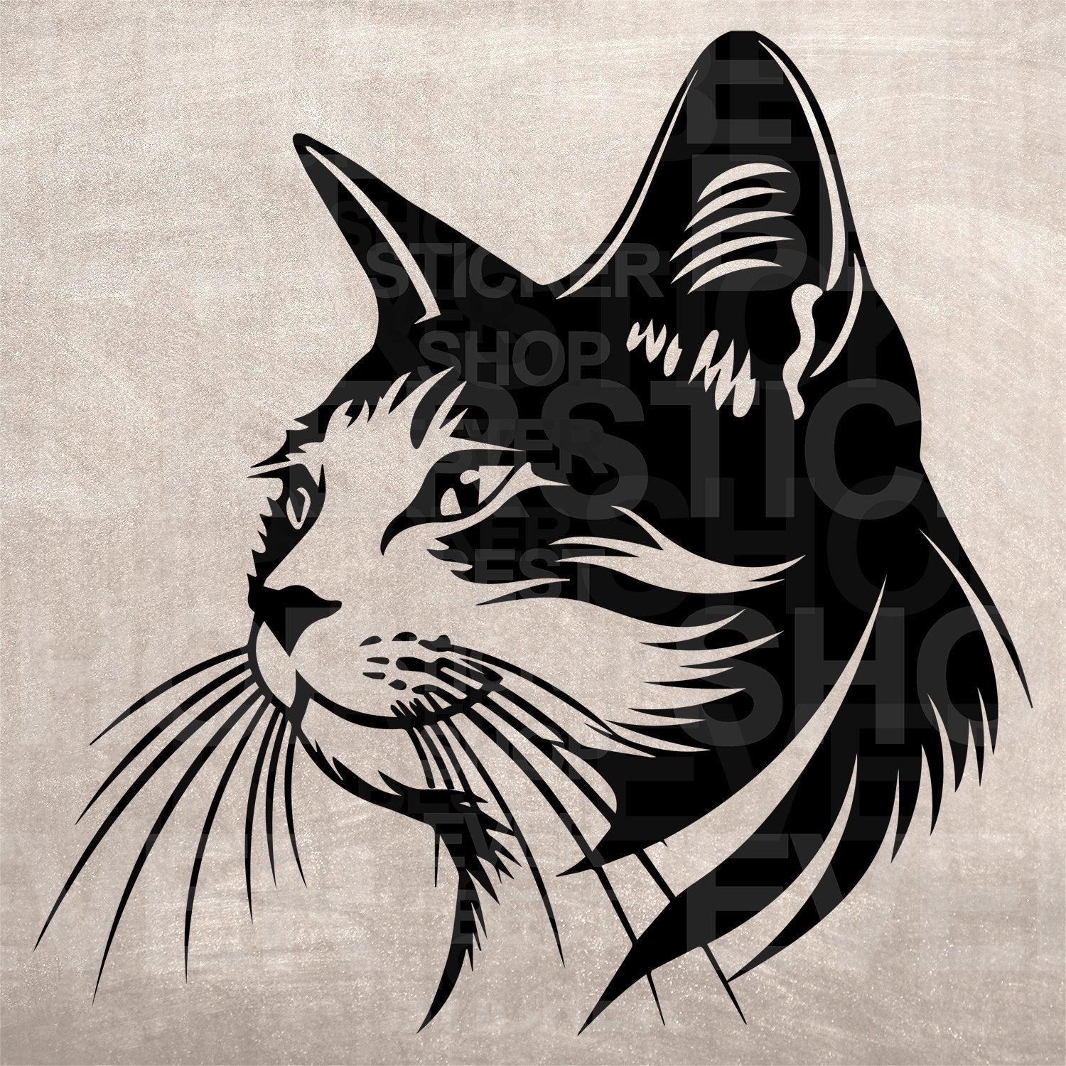 Cat Animal Kitten Pet Animal Stencil, Digital Download Clipart Graphic ...
