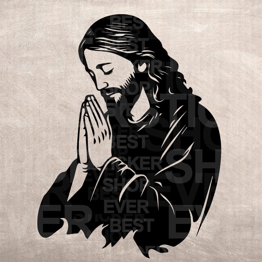 Praying Jesus Stencil, God Design, DIY Craft, SVG PNG (digital Download ...