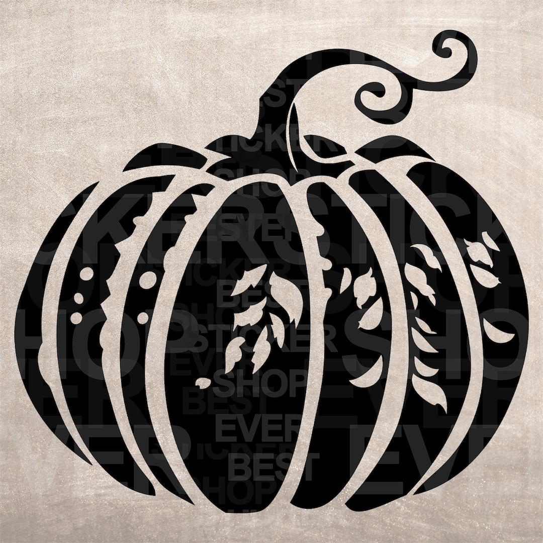 Pumpkin Stencil, Design Print, Digital Download Clipart Graphic for DYI ...