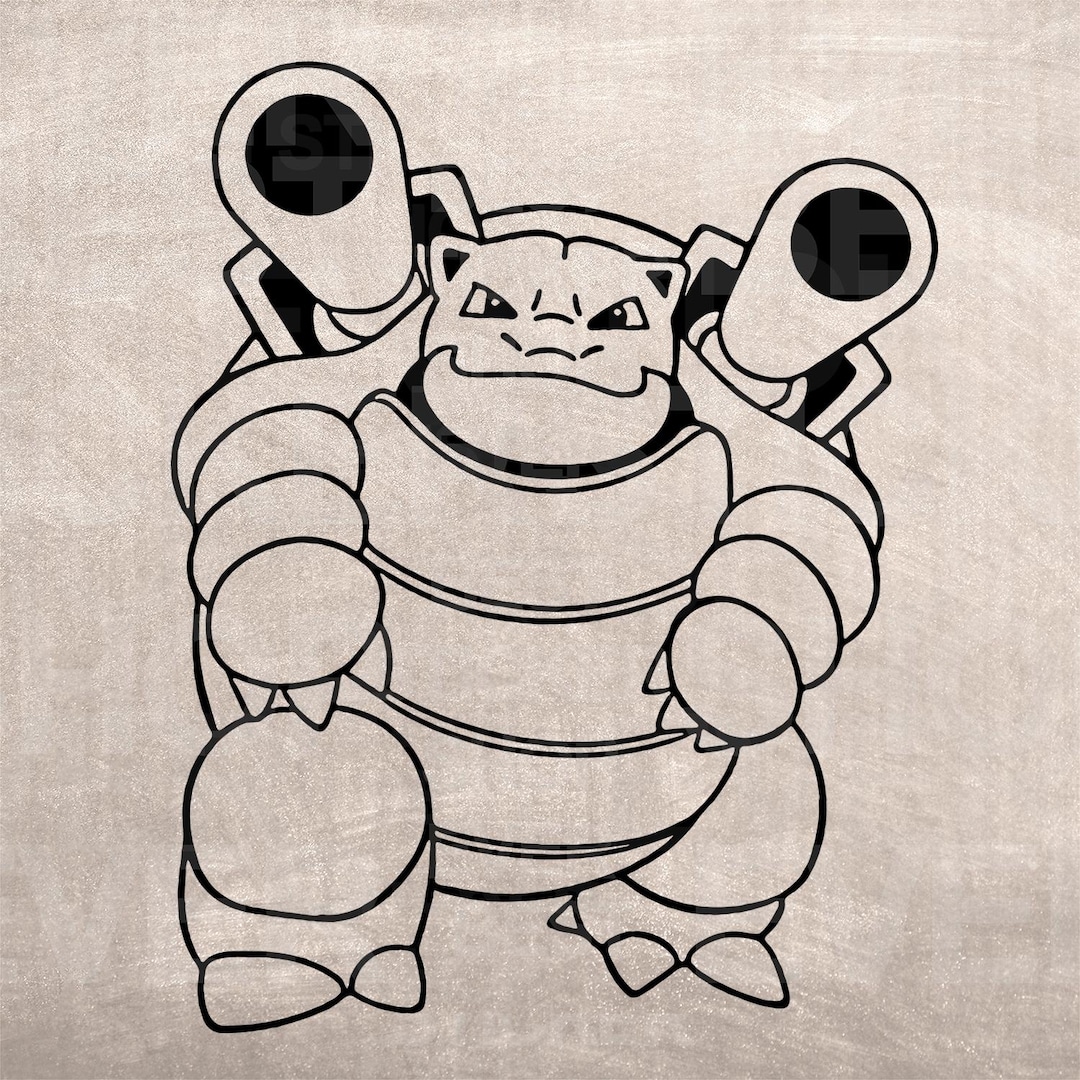 Blastoise Pokemon Stencil, Design Print, Digital Download Clipart ...