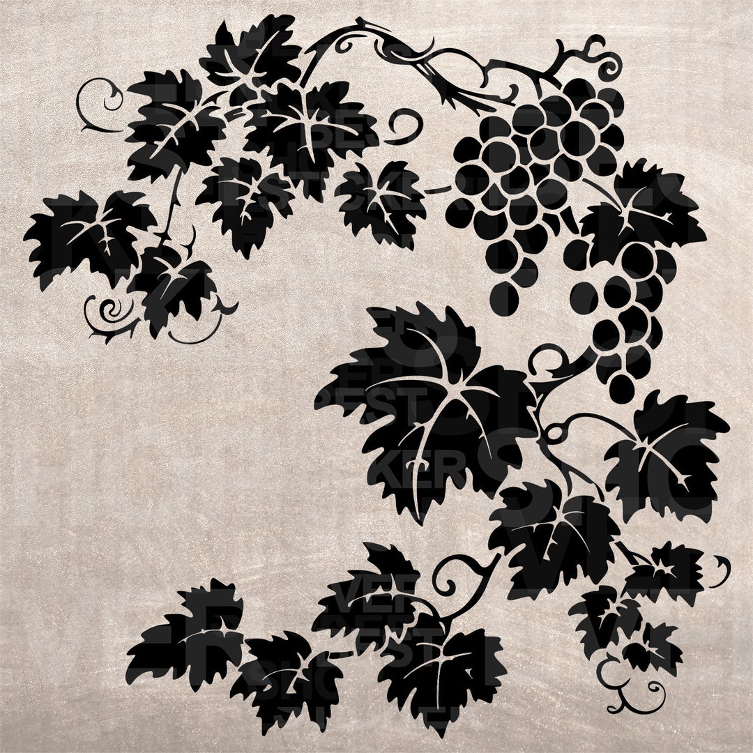 Vines Stencil, Model Template Design Print, Digital Download Clipart ...