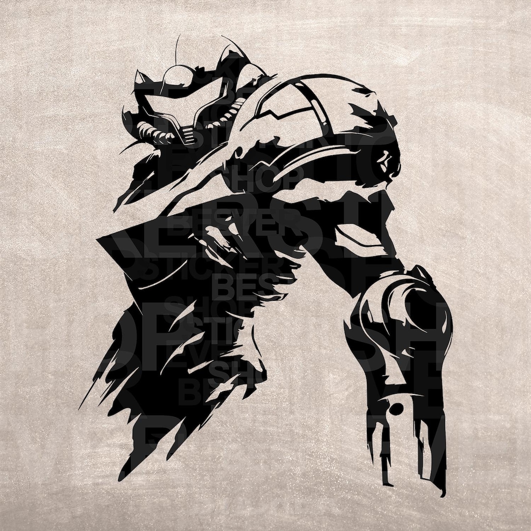 Samus Aran Metroid Stencil, Model Template Design Print, Digital ...