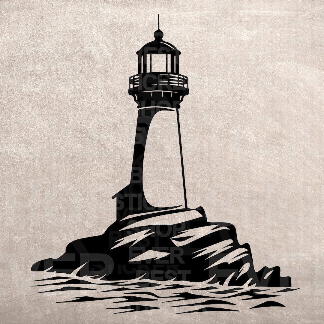 Lighthouse Stencil, Digital Download Clipart Graphic for DYI Craft Wall ...