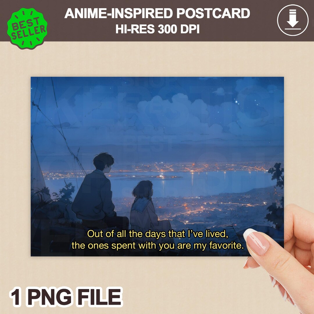 Anime Inspired Postcard ~ Anime Clipart, Digital Download, DIY ...