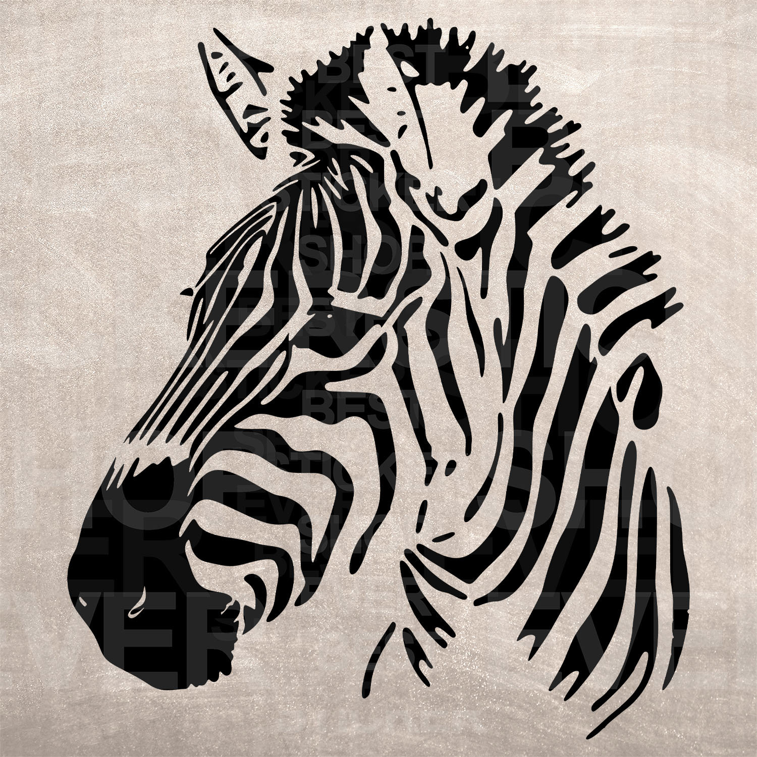 Zebra Stencil, Design Print, Digital Download Clipart Graphic for DYI ...