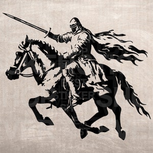 Knight Stencil, Model Template Design Print, Digital Download Clipart ...