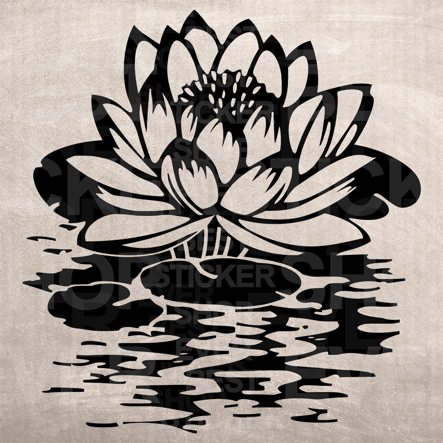 Lotus Plant Stencil, Design Print, Digital Download Clipart Graphic for ...