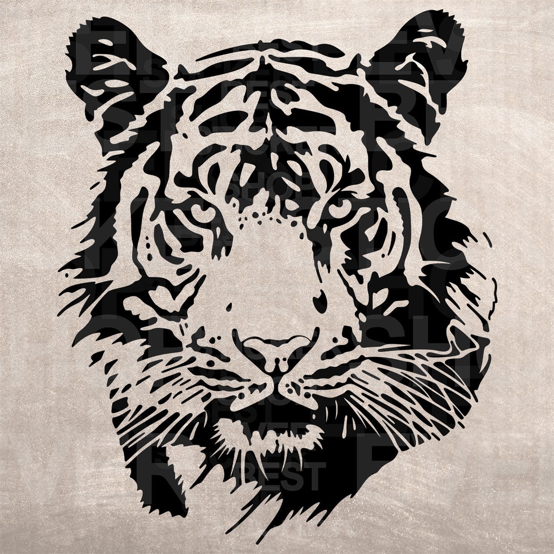 Tiger Stencil, Model Template Design Print, Digital Download Clipart ...