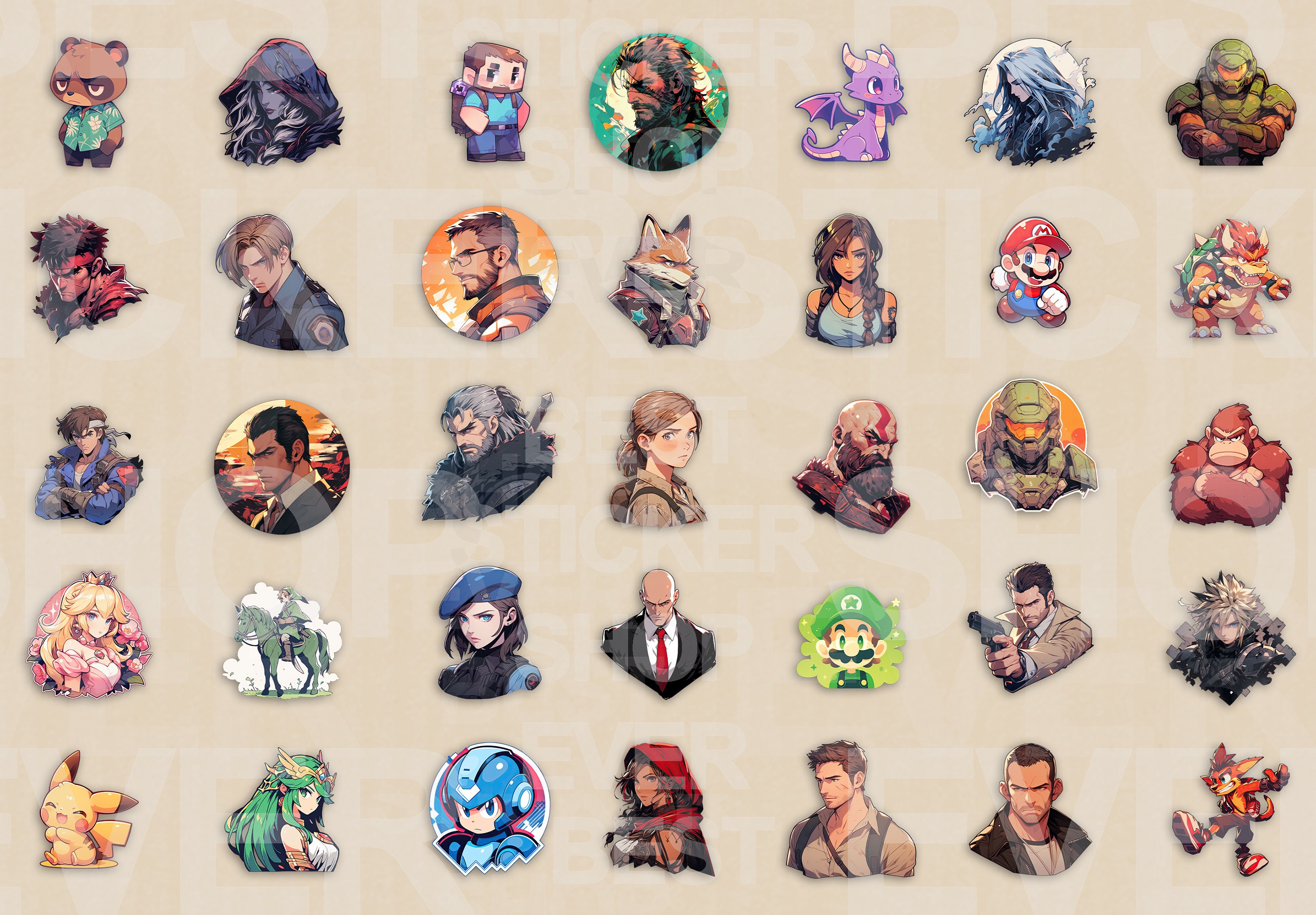 Gaming Characters PNG, Video Game Hero Clipart Bundle, Printable ...