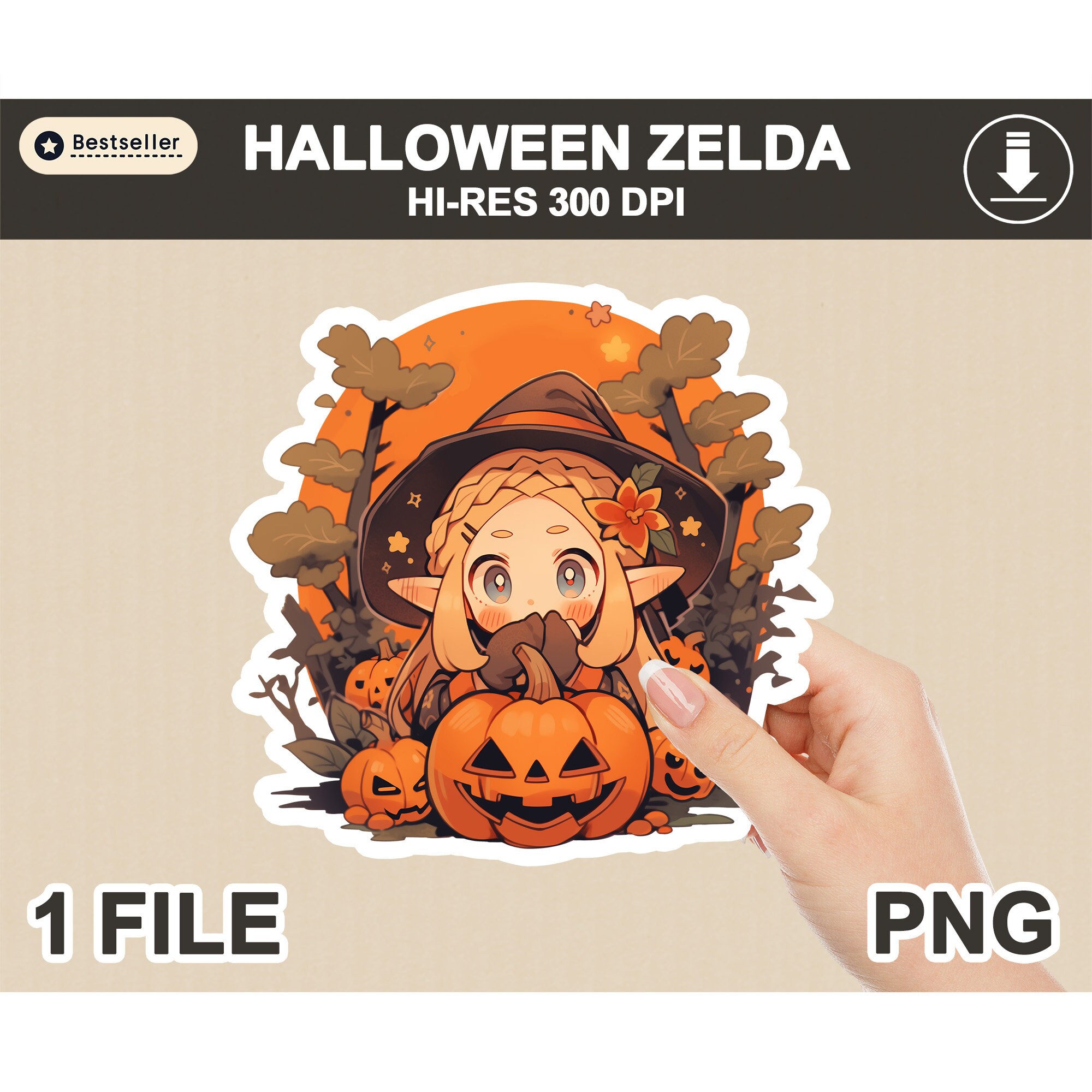 Halloween Zelda Giant PNG Clipart Digital Sticker - Etsy