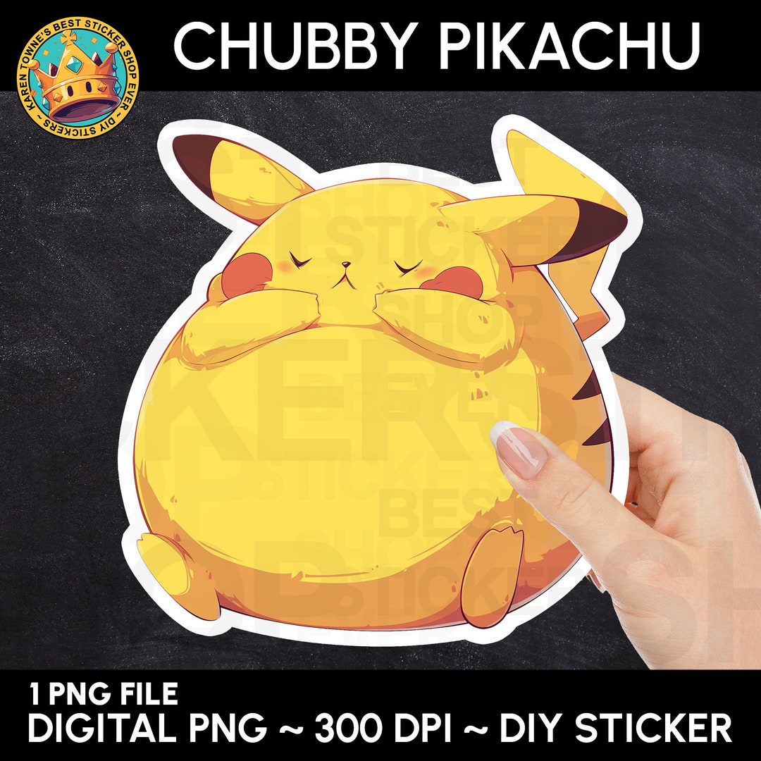 Chubby Pikachu ~ PNG ~ Clipart, Digital Sticker, Scrapebooking, DIY ...