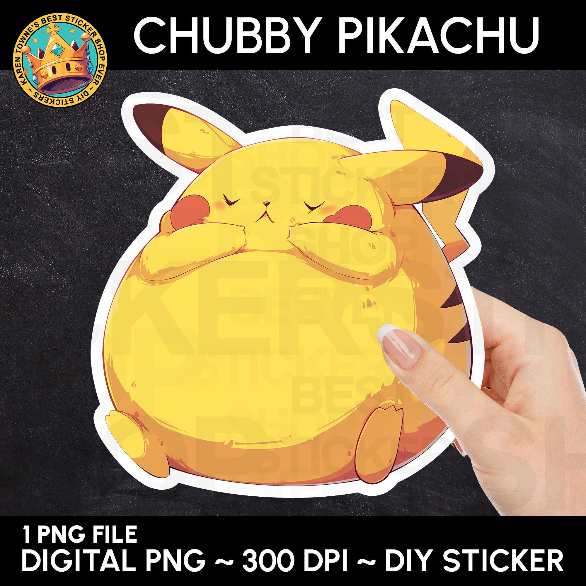 Chubby Pikachu PNG Clipart, Digital Sticker, Scrapebooking, DIY Project ...