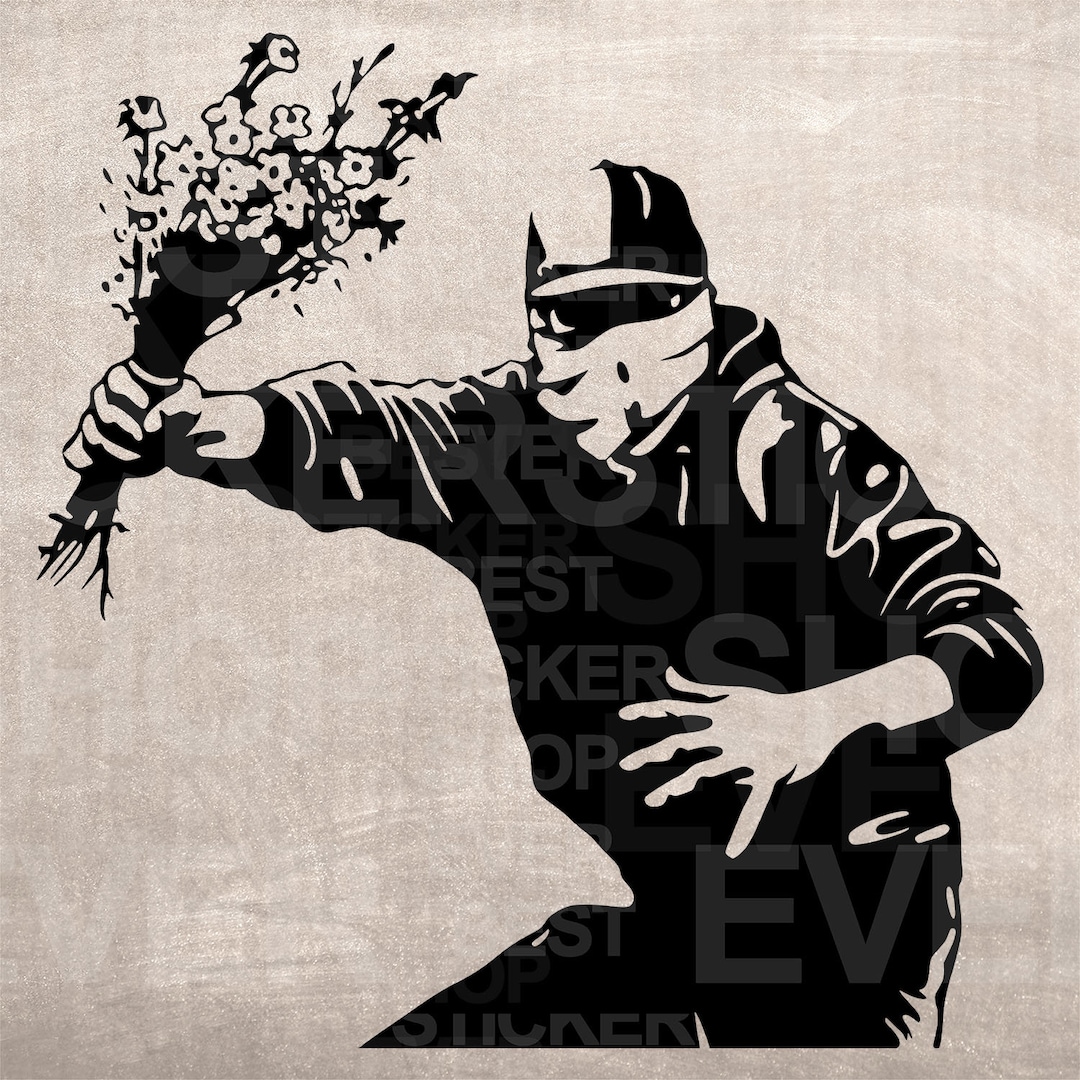 Banksy Inspired Stencil, Model Template Design Print, Digital Download ...