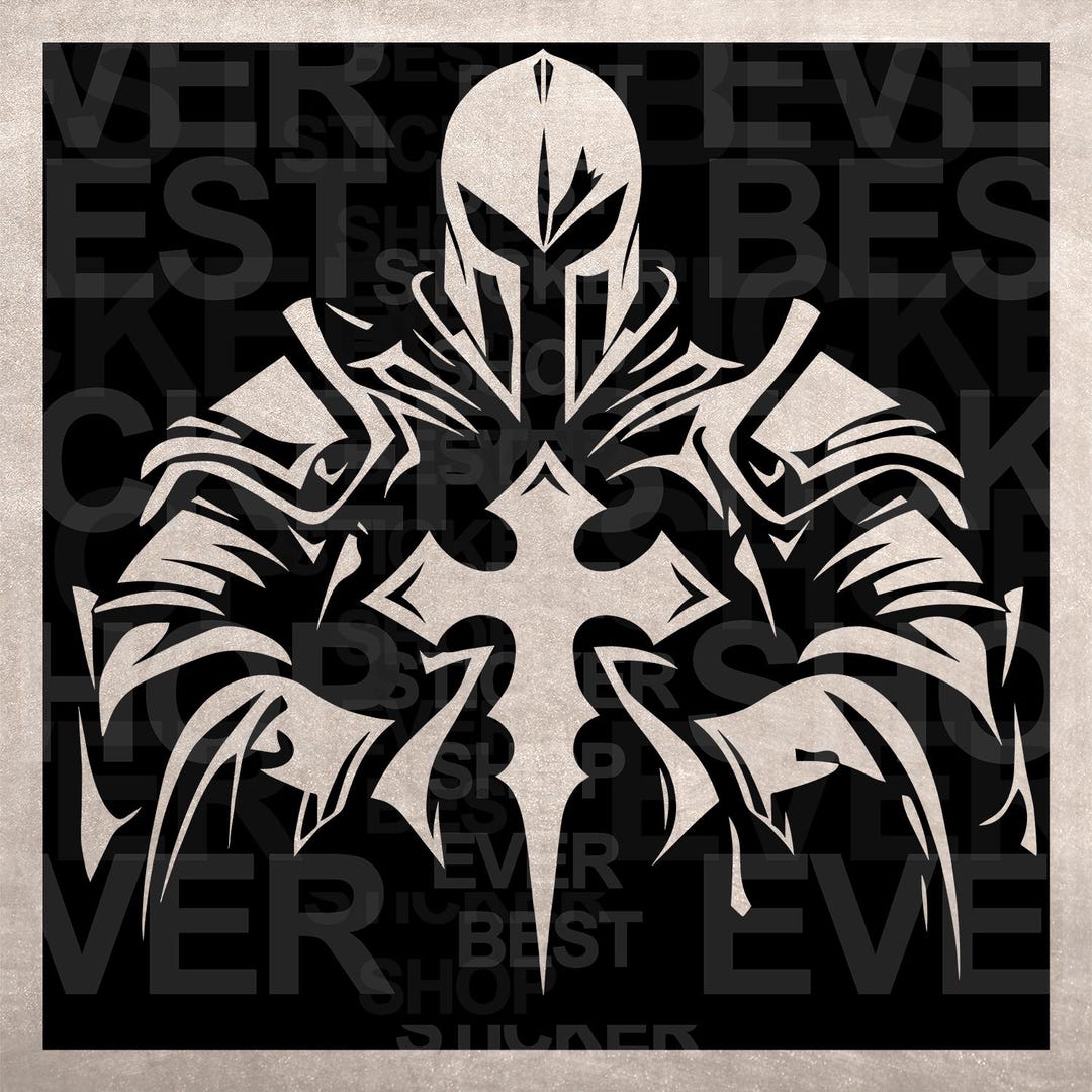 Paladin Knight Stencil, Model Template Design Print, Digital Download ...