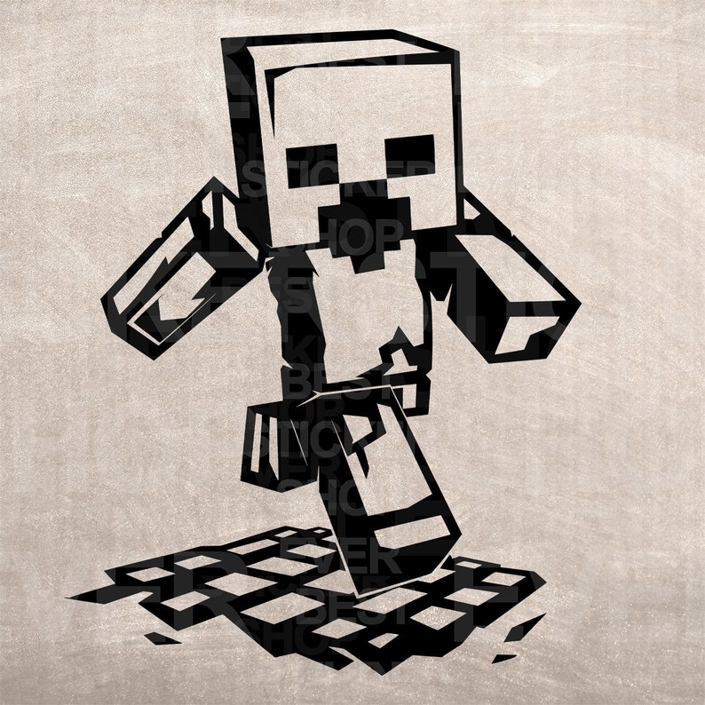 Creeper Stencil, Model Template Design Print, Digital Download Clipart Graphic for DYI Craft ...