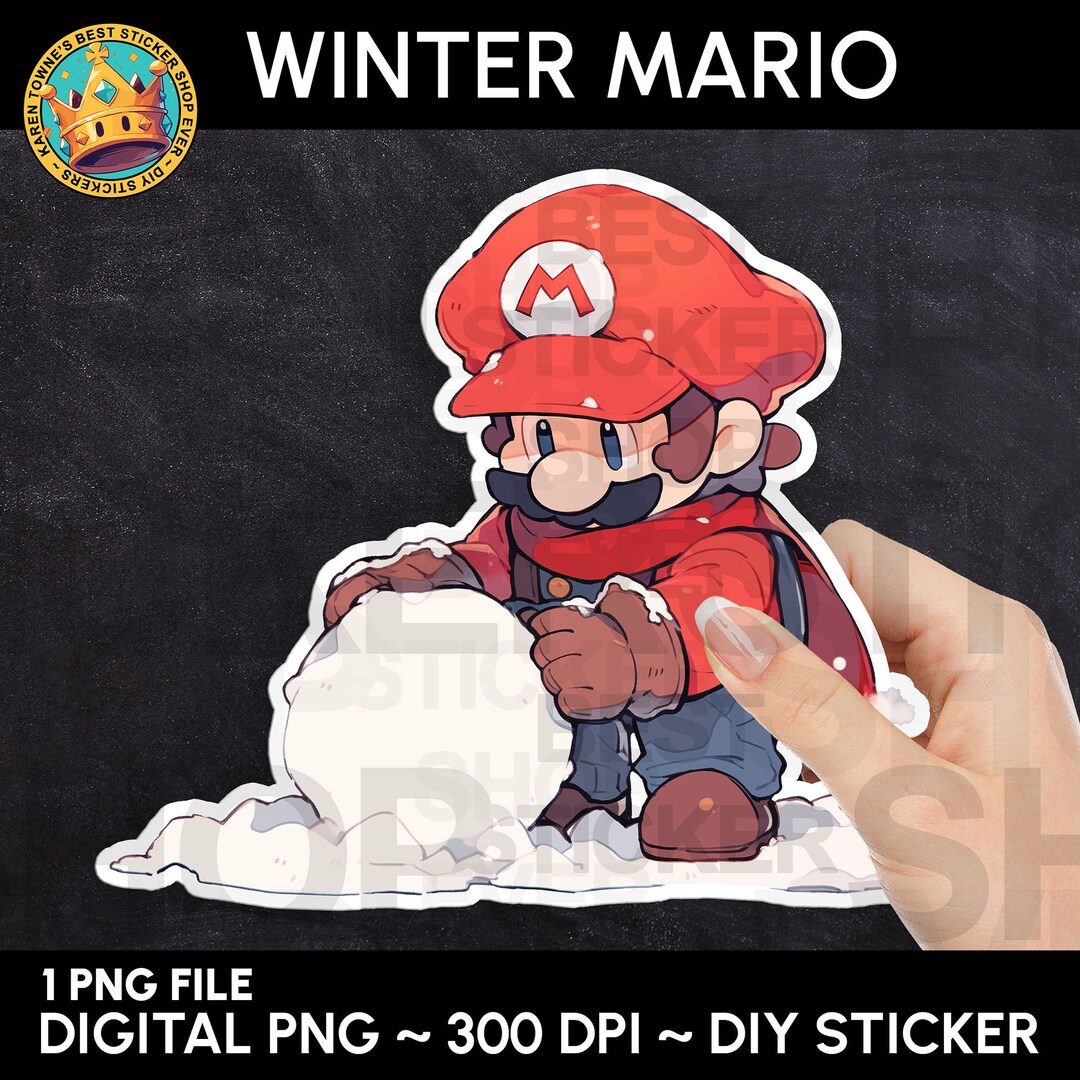 Mario Making a Snowman Giant PNG Clipart, Digital Sticker ...