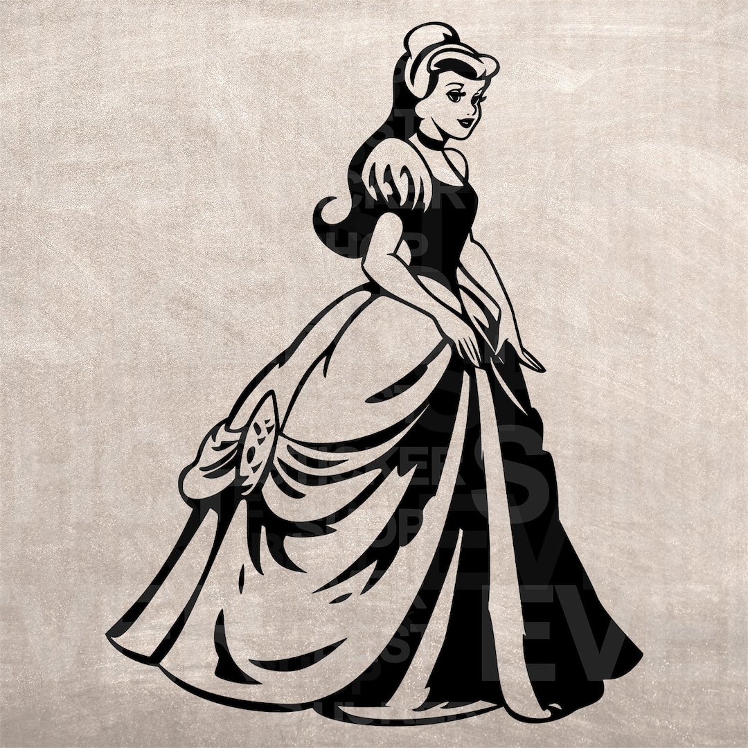 Princess Stencil, Model Template Design Print, Digital Download Clipart ...