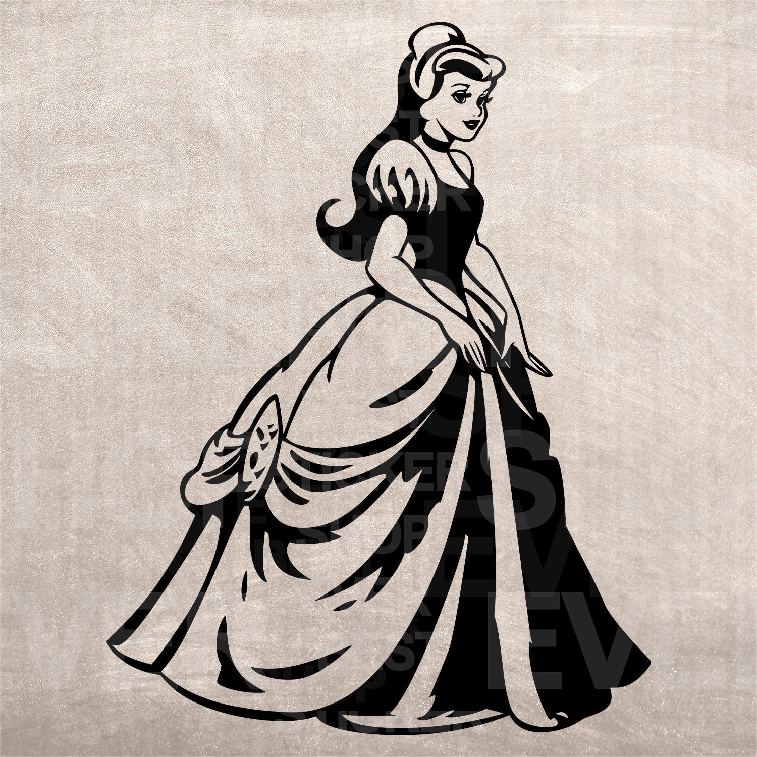 Princess Stencil, Model Template Design Print, Digital Download Clipart ...