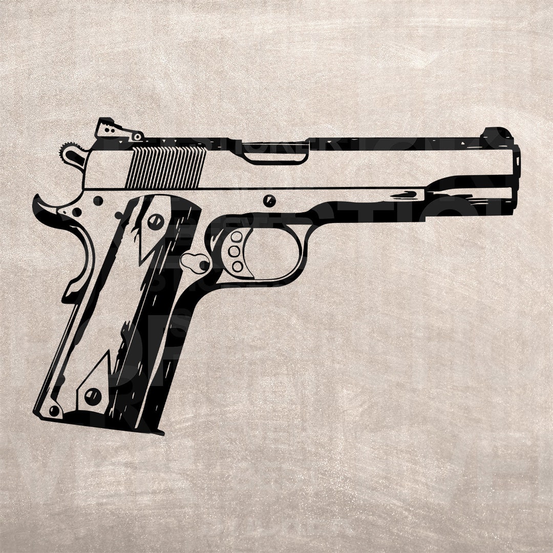 1911 Pistol Stencil, Model Template Design Print, Digital Download ...