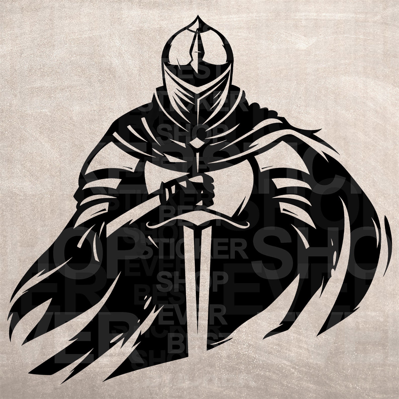 Knight Stencil, Model Template Design Print, Digital Download Clipart ...