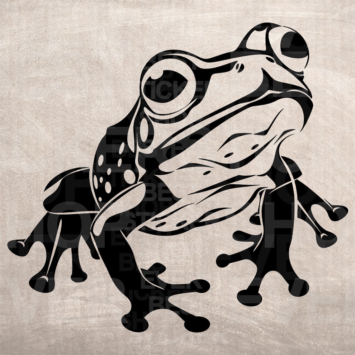 Frog Stencil, Model Template Design Print, Digital Download Clipart Graphic for DYI Craft Wall ...