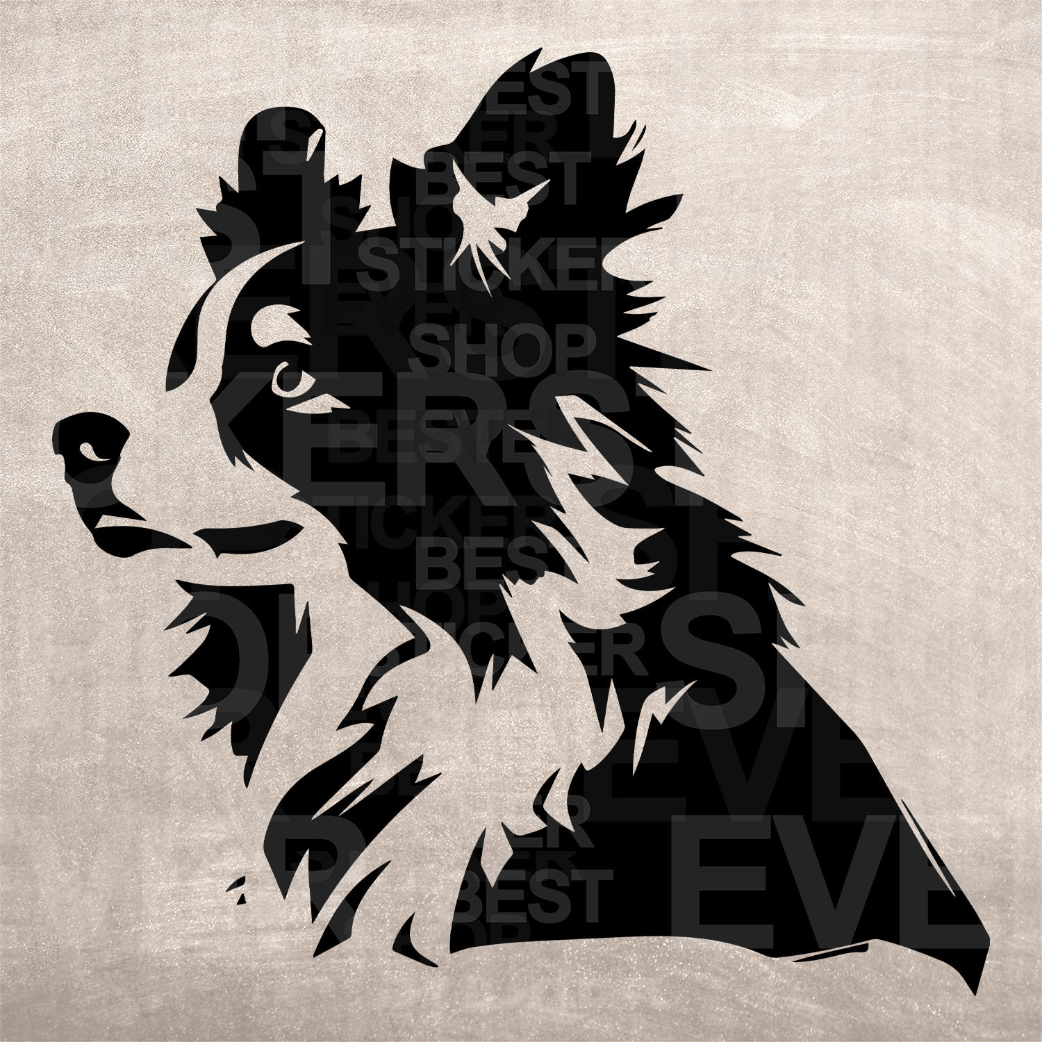 Dog Stencil, Model Template Design Print, Digital Download Clipart ...