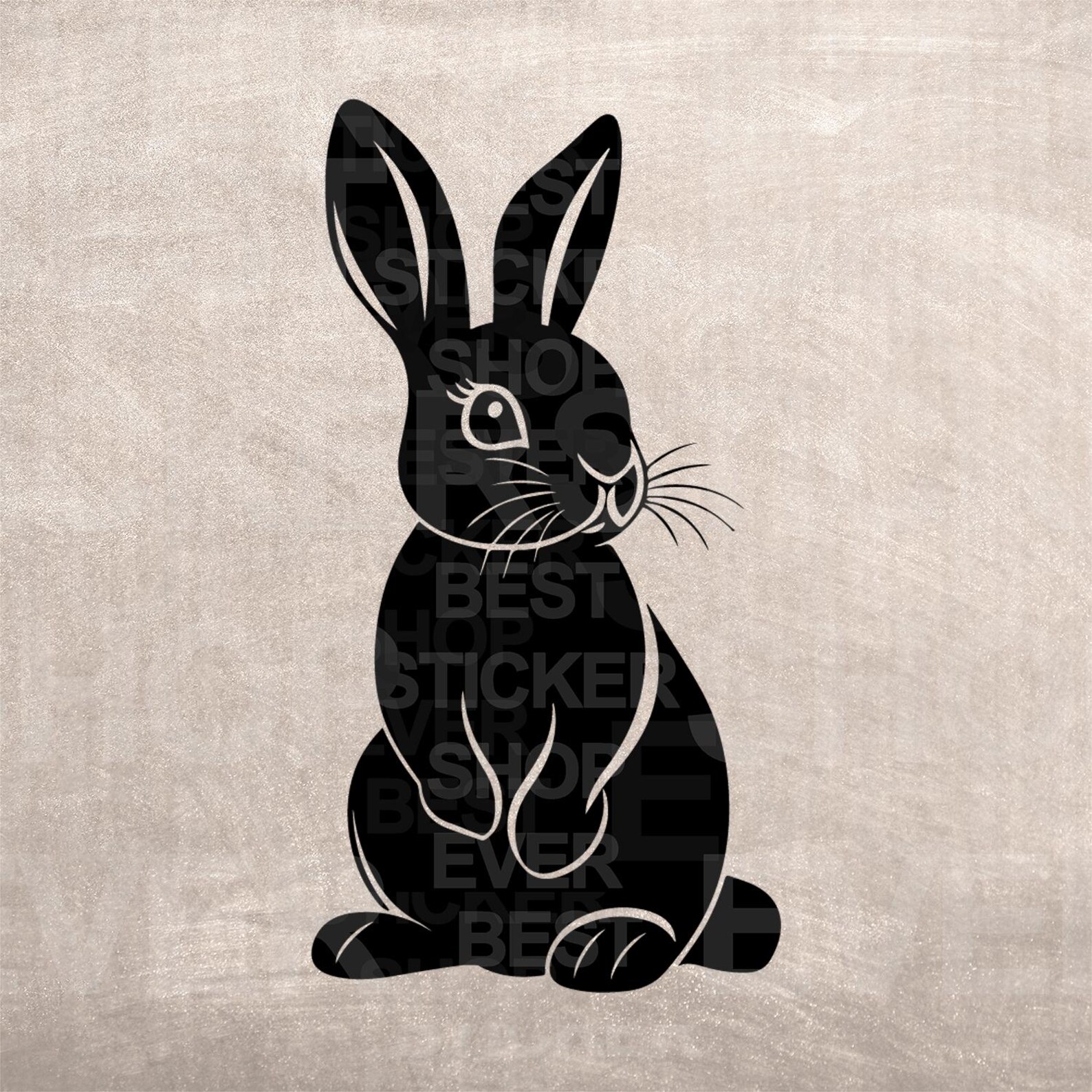 Easter Bunny Stencil SVG PNG, Rabbit Template Graphics (digital ...