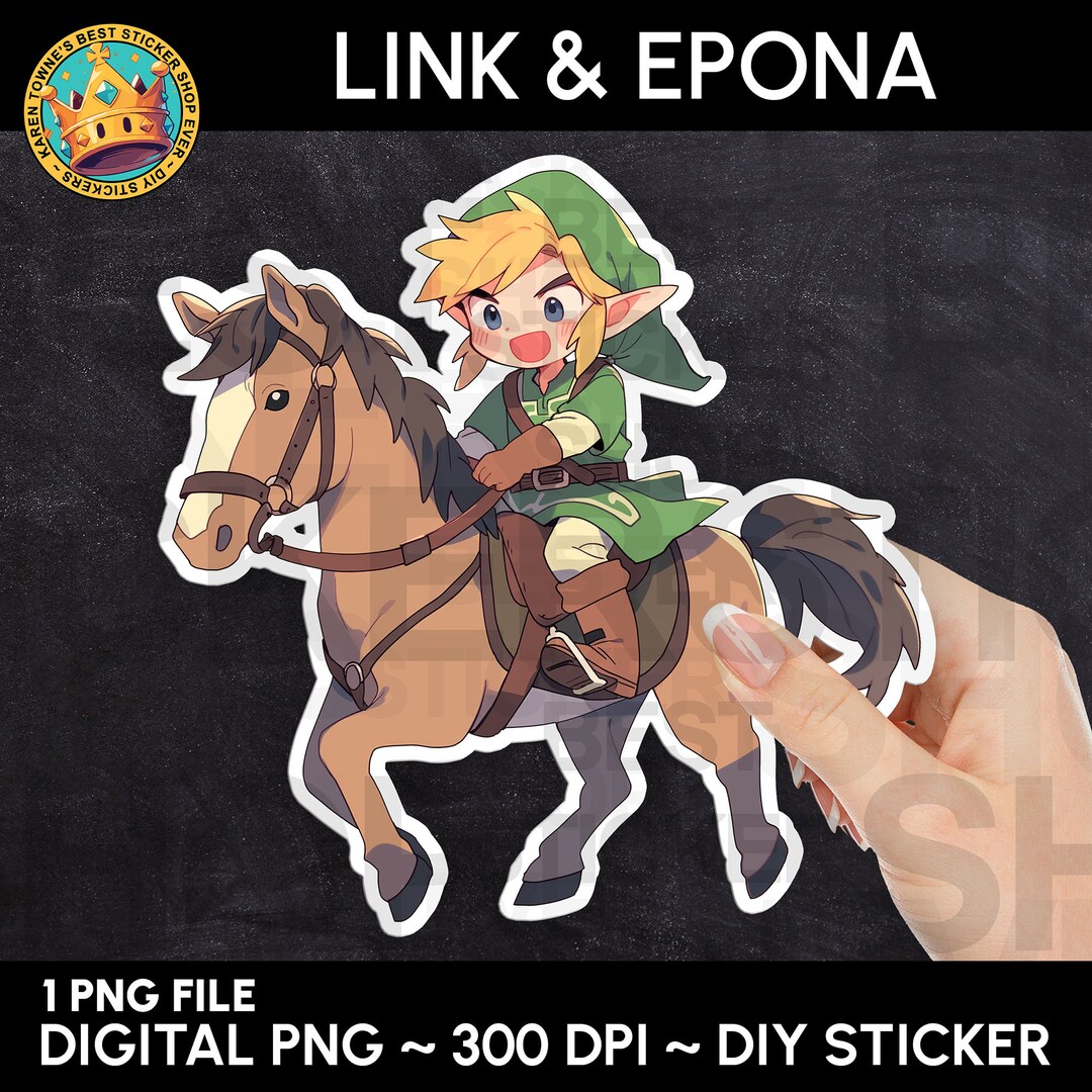 Link Riding a Horse Giant PNG Clipart, Digital Sticker, Scrapebooking ...