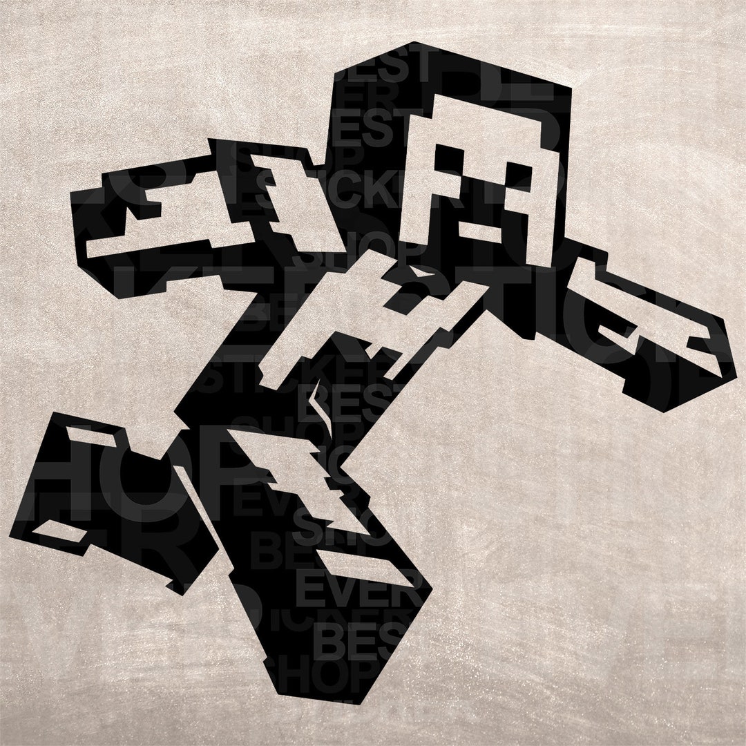 Steve Minecraft Stencil, Design Print, Digital Download Clipart Graphic ...