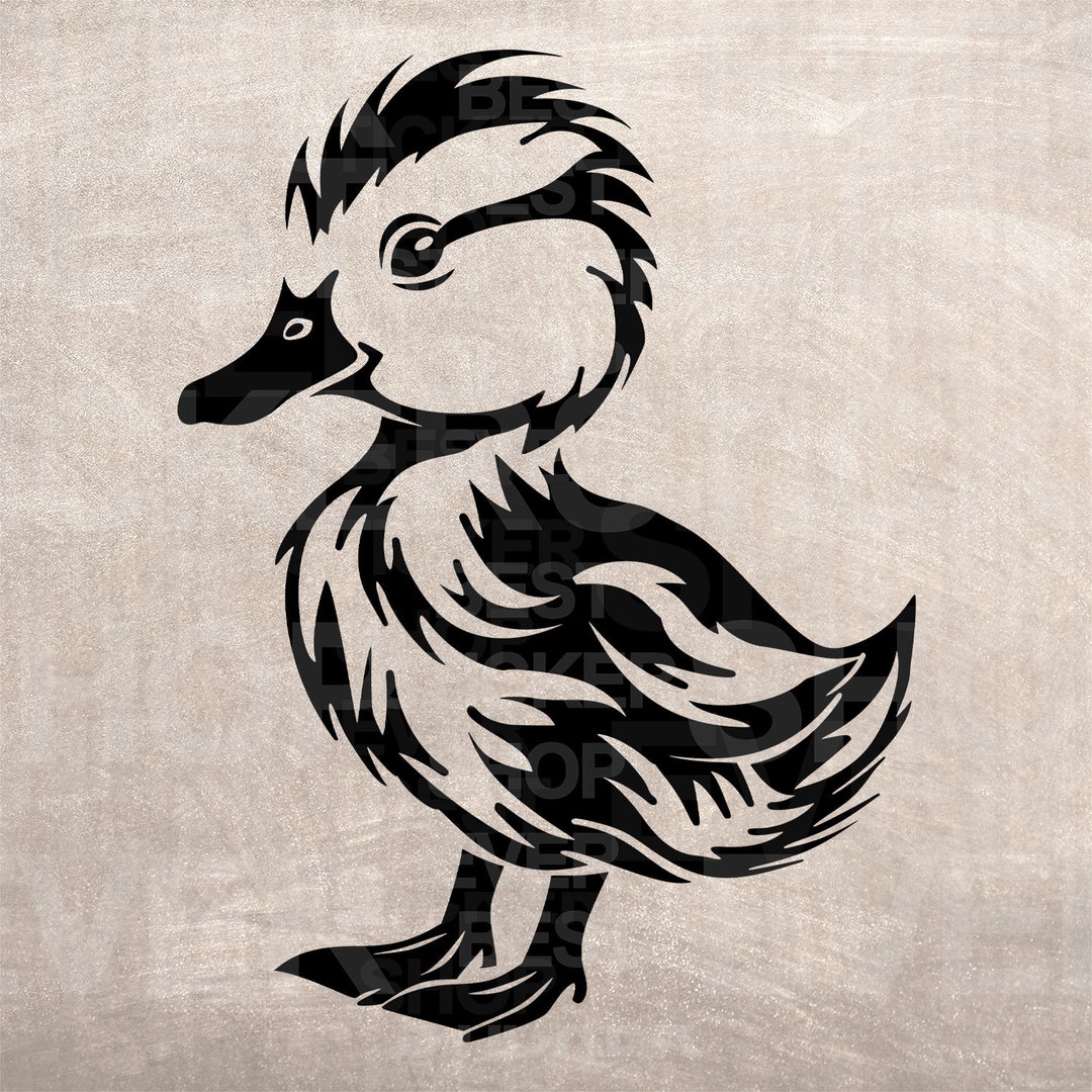Duckling Stencil, Model Template Design Print, Digital Download Clipart ...