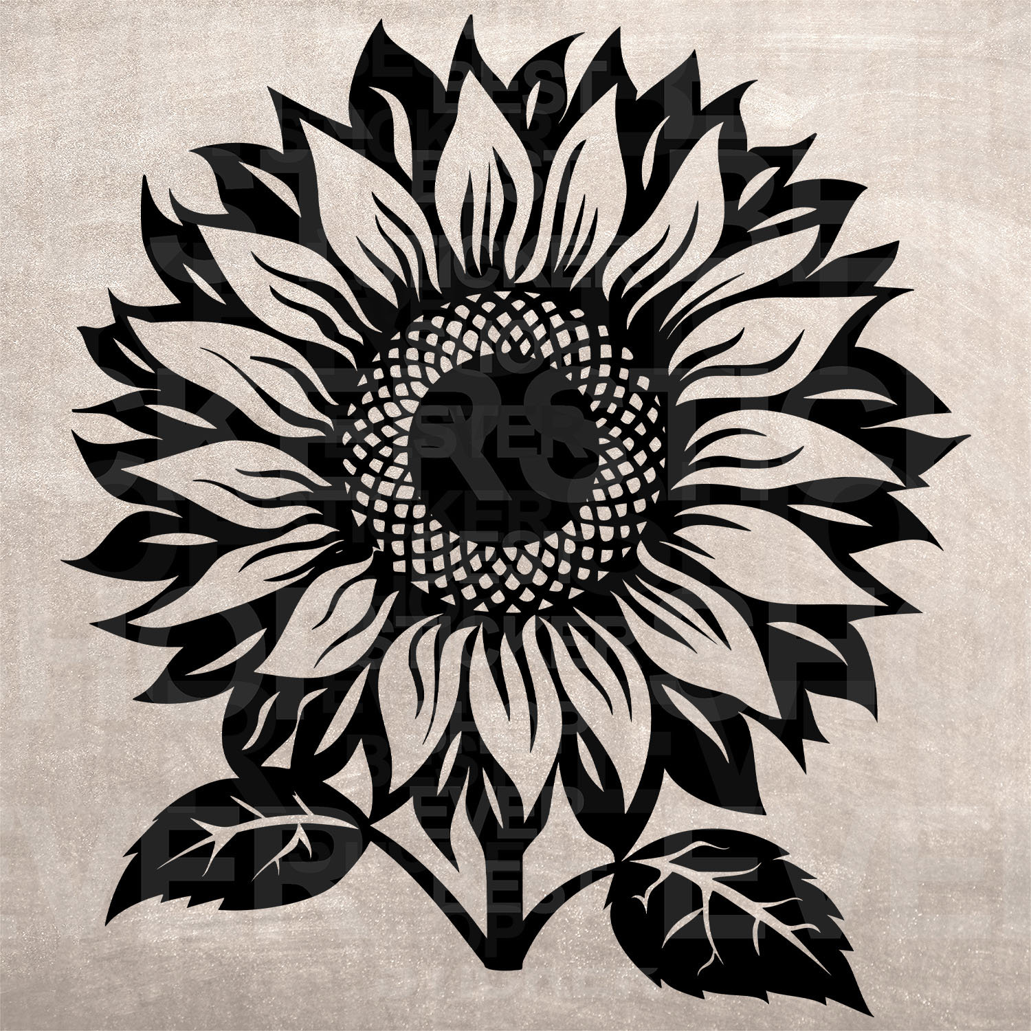 Sunflower Stencil, Design Print, Digital Download Clipart Graphic for ...