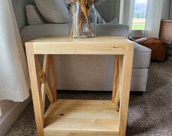 Rustic Baluster Farmhouse End Table in Warm Brown Distressed - Etsy