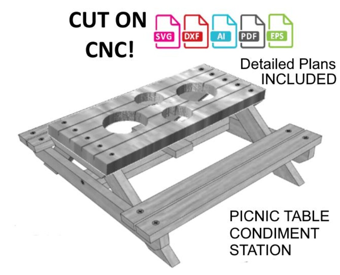 Picnic Table Condiment Station, Mini Picnic Table, Picnic Table ...