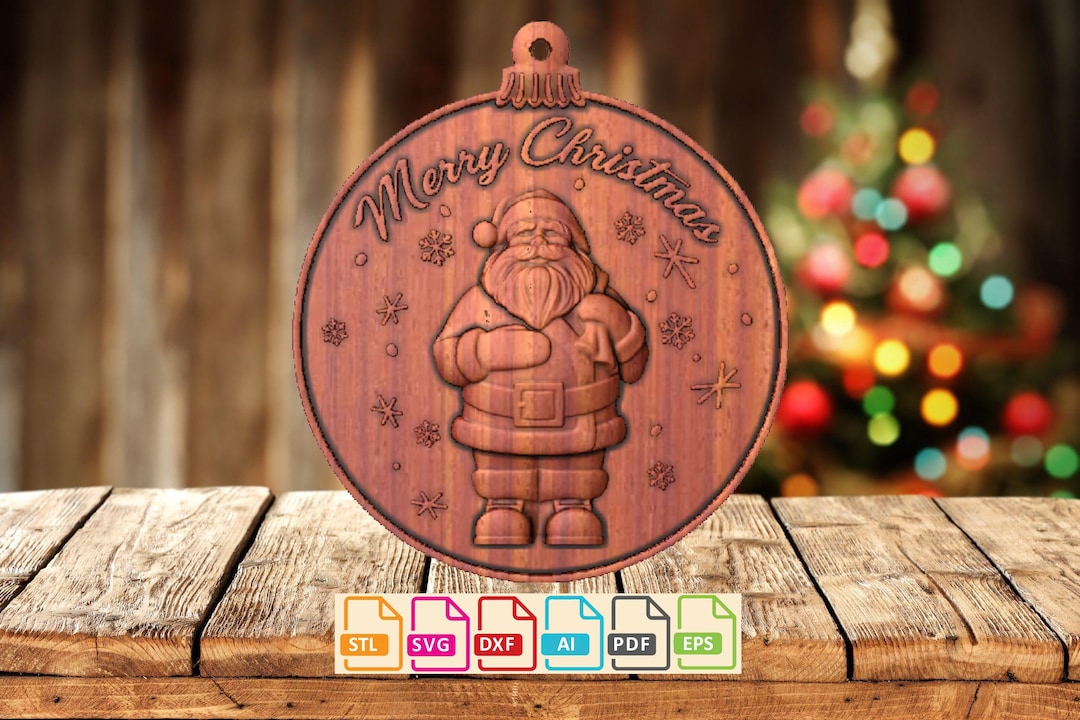 3D Santa Claus Christmas Ornament CNC File (digital File) - Etsy
