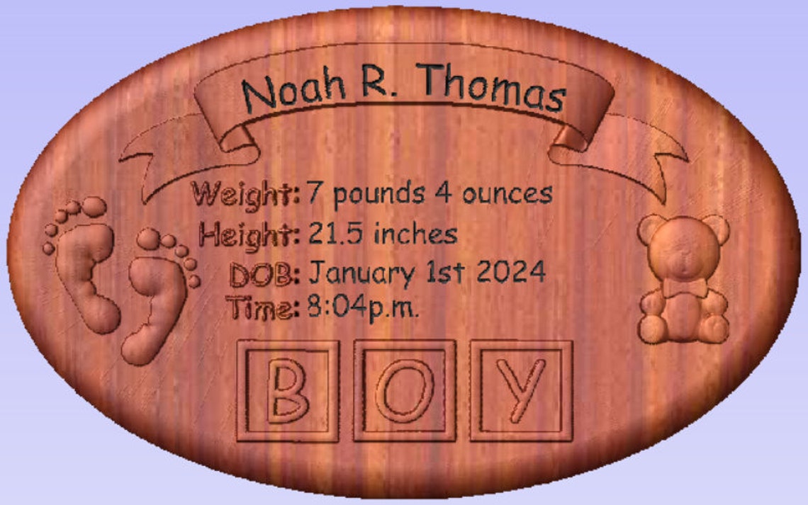 2-newborn Baby Plaque STL Files, Boy File and Girl File Included ...