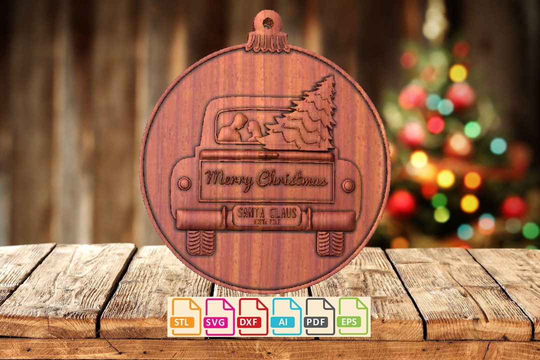 3D Christmas Tree Truck Ornament II Designed for CNC Router, Stl, Svg ...