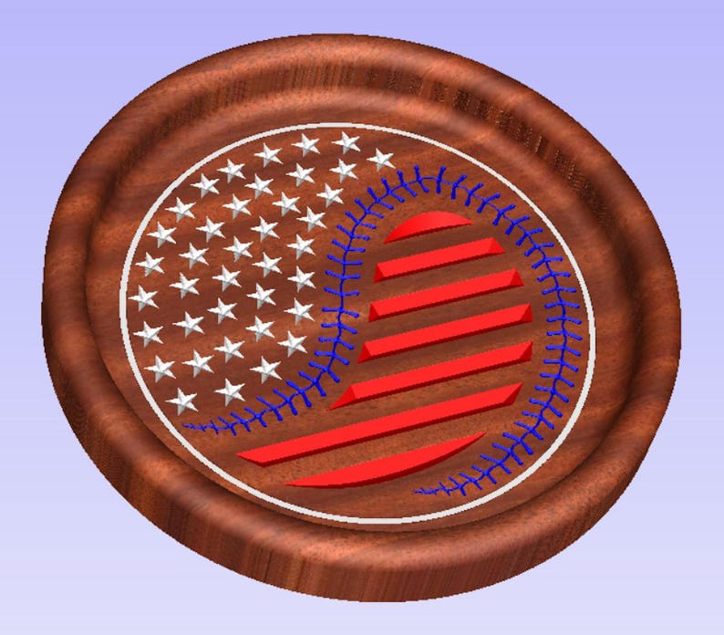 Baseball EDC Tray CNC File, American Flag Design (digital File) - Etsy
