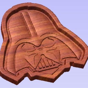 3D Darth Vader Tray, Star Wars, Catch All Tray, Designed for CNC Router ...