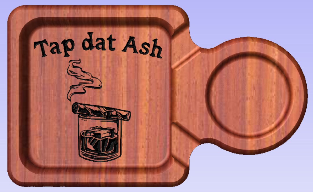Cigar & Whiskey Holder Ashtray, Wood Tray, Serving Tray, Designed for ...