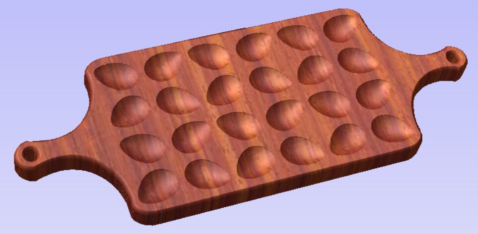 3D 2 Handled Deviled Egg Tray V2, Wood Tray, Designed for CNC Router ...