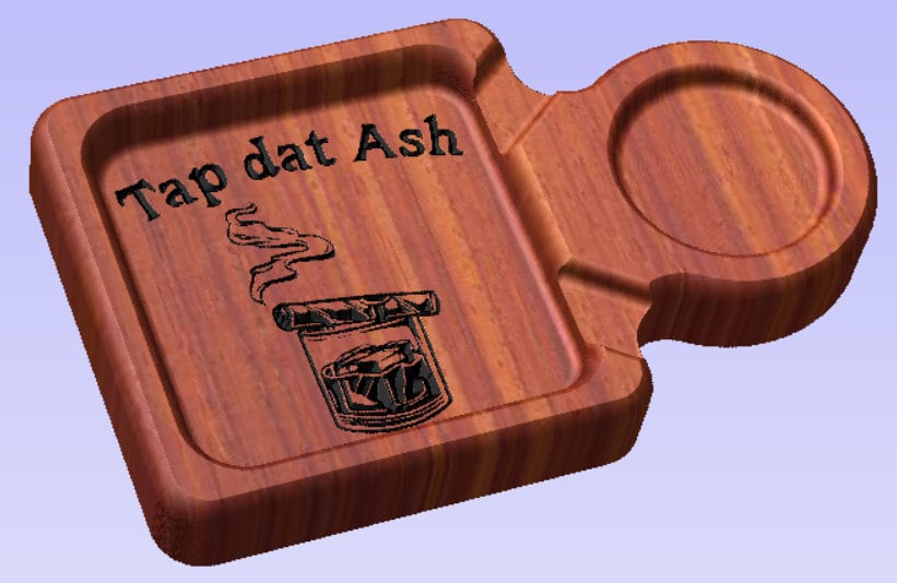 Cigar & Whiskey Holder Ashtray, Wood Tray, Serving Tray, Designed for ...