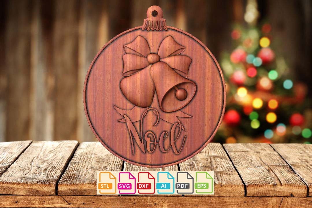 Noel Bells Christmas Ornament 3D CNC Router File (digital File) - Etsy