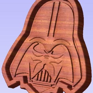 3D Darth Vader Tray, Star Wars, Catch All Tray, Designed for CNC Router ...