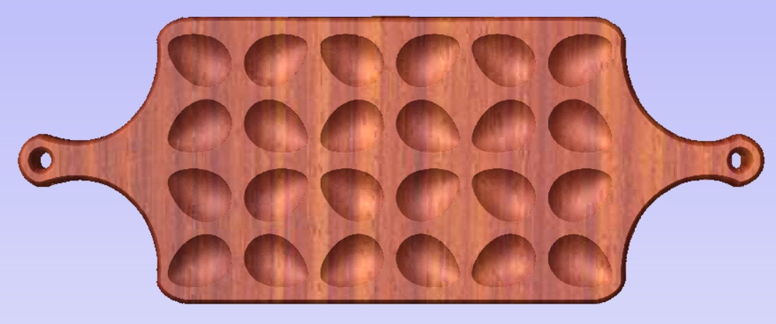 3D 2 Handled Deviled Egg Tray V2, Wood Tray, Designed for CNC Router ...