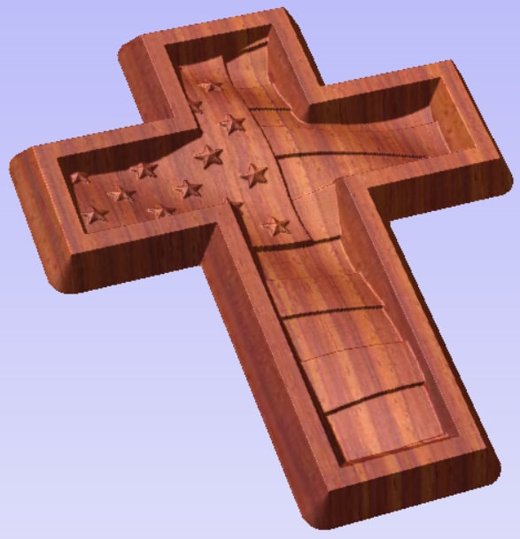 3D Wavy Flag Cross, Designed for CNC Router, Stl, Dxf, Svg, Digital ...