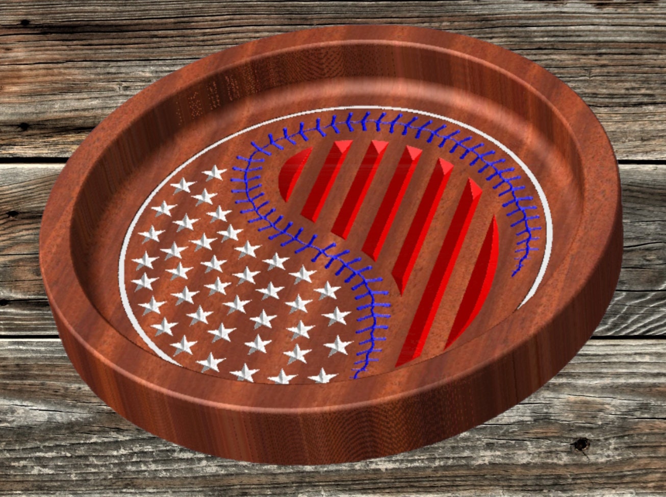 Baseball Tray, Valet, EDC Tray, Wood Tray, Designed for CNC Router, Svg ...