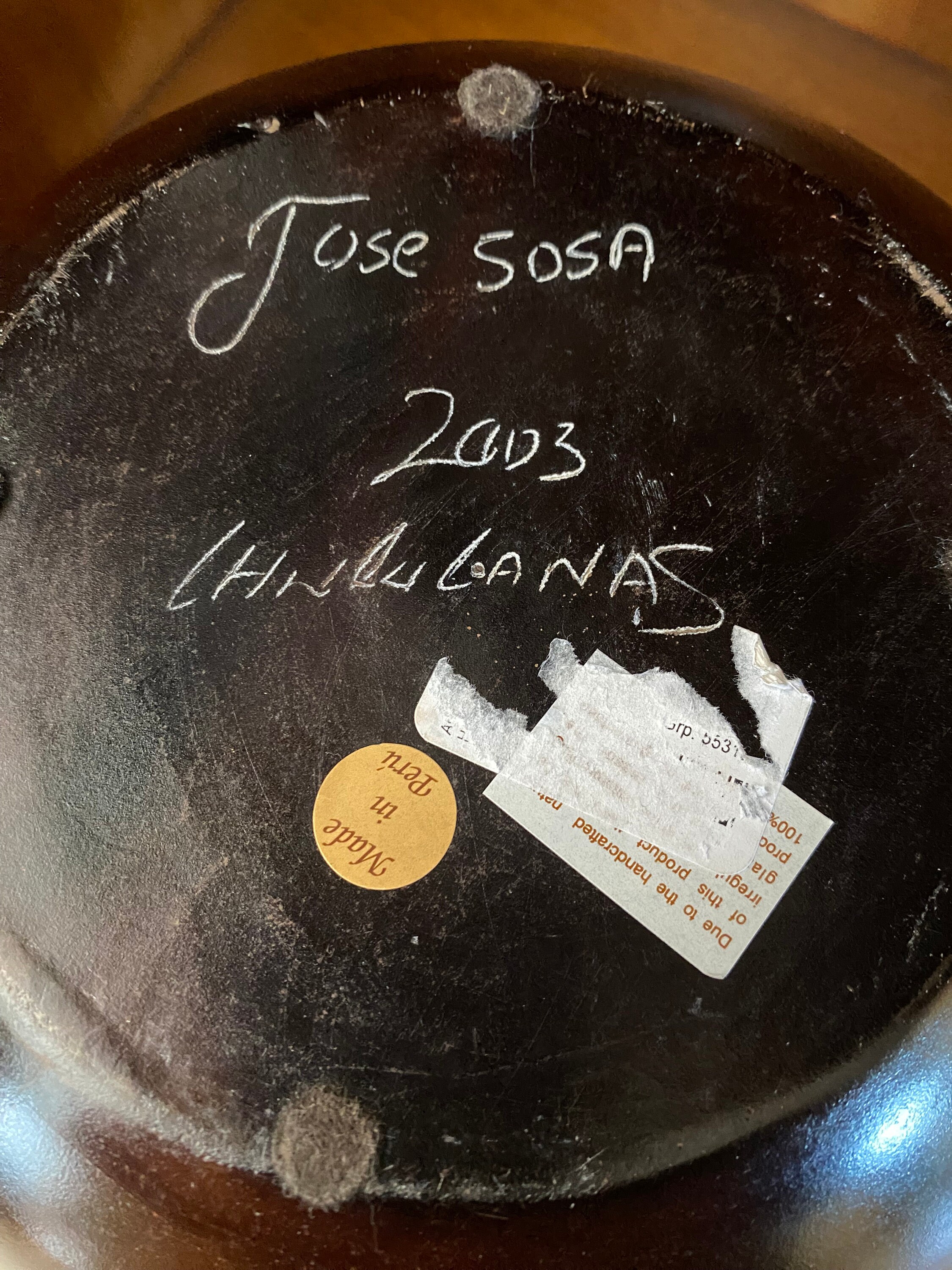 Jose Sosa Peruvian Chulucanas Kokopelli Vase Signed Original From 2003 ...