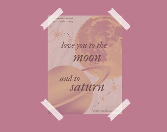 Love You to the Moon and to Saturn-taylor Swift Poster-seven Print ...